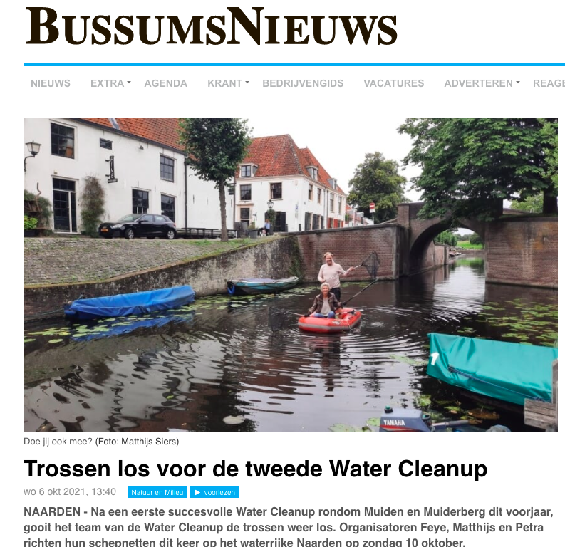We staan in de krant, voor een schone waterkant • Water Cleanup